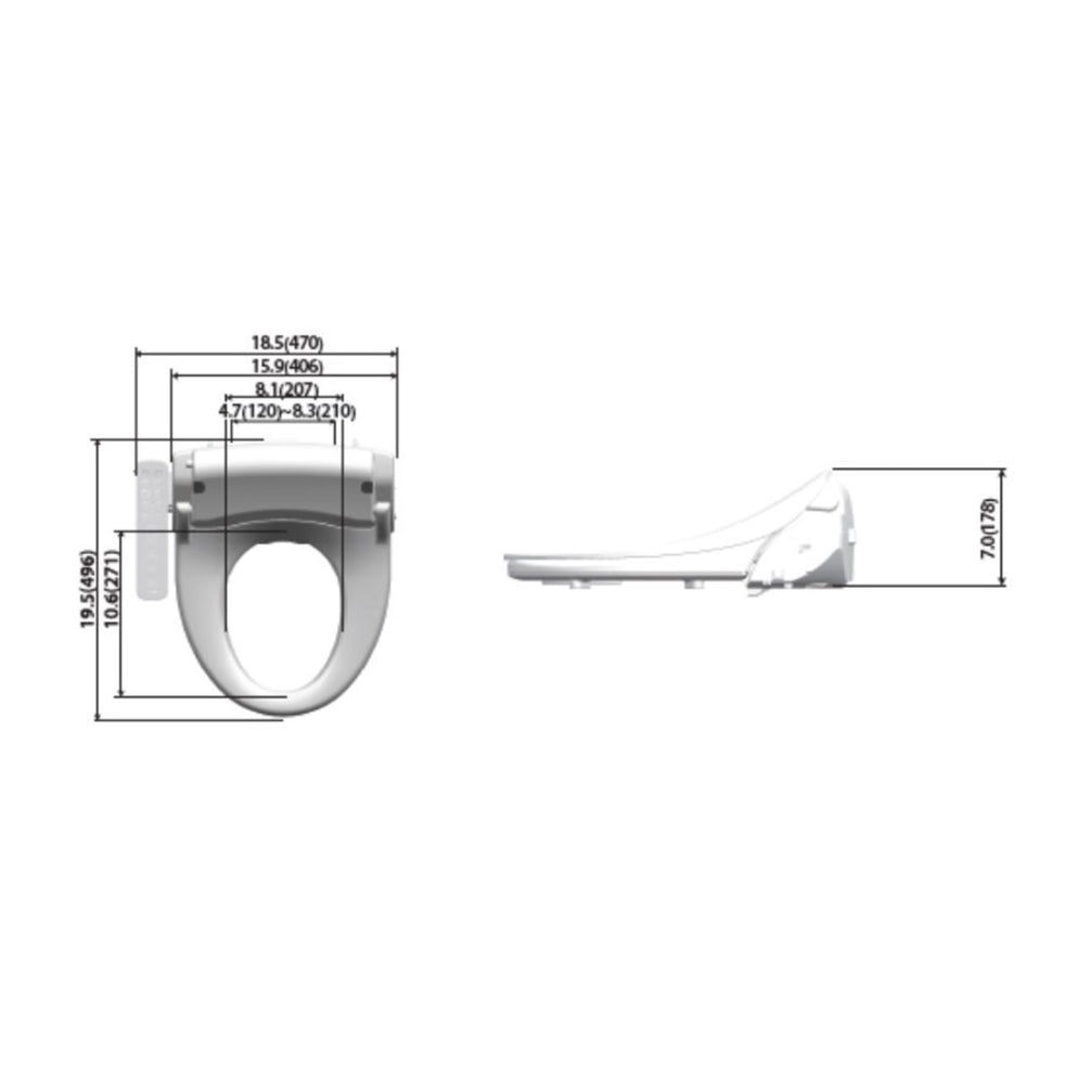 The Bidet Shop ANational N-800R Standard Retrofit Bidet Side Control ...